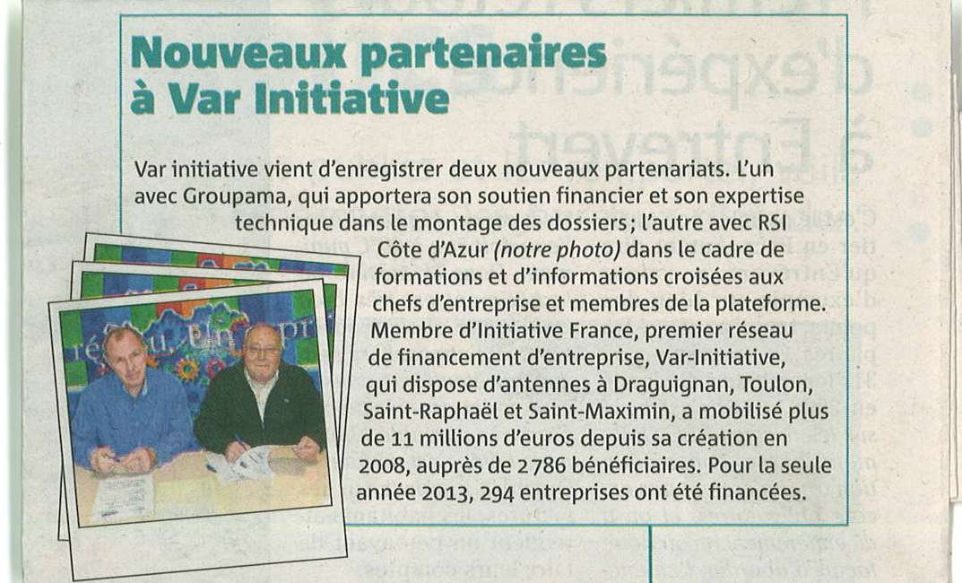 Groupama et le RSI s'engagent avec Var Initiative - Revues de presse ...